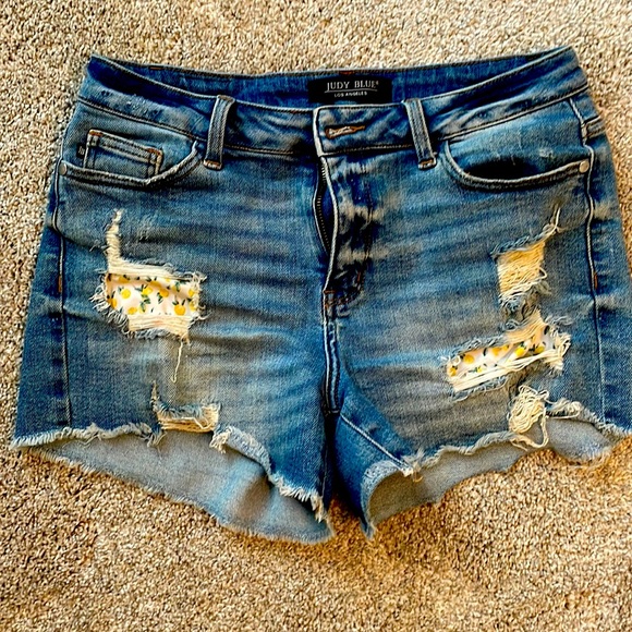 Judy Blue | Shorts | Judy Blue Lemon Patch Destroyed Shorts | Poshmark